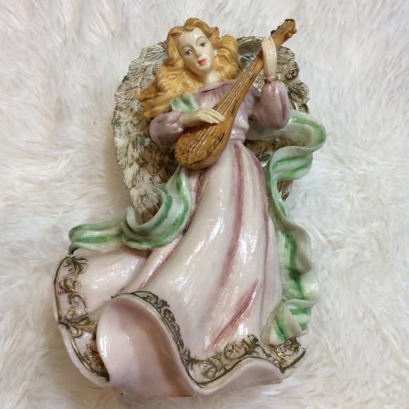 Accents | Angel Playing Harp Figurine | Poshmark